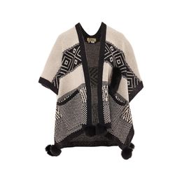 OSHA Poncho Damen Gr&ouml;&szlig;e M schwarz / wollwei&szlig;