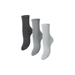Pieces Socken 'PCSHIRLEY' Damen Gr&ouml;&szlig;e 36/41 grau / hellgrau / schwarz