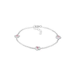 Elli Armband 'Blume' M&auml;dchen Gr&ouml;&szlig;e 14 pink / silber
