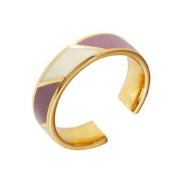 Design Letters Ring 'Candy' Damen Gr&ouml;&szlig;e 50/54 gold / helllila / wei&szlig;
