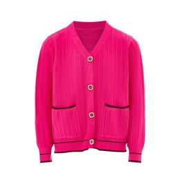 NALLY Strickjacke Damen Gr&ouml;&szlig;e XS/S pink / schwarz