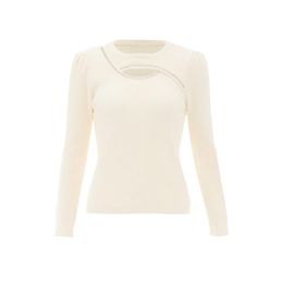 NAEMI Pullover Damen Gr&ouml;&szlig;e XS/S silber / wollwei&szlig;