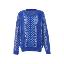 ebeeza Pullover Damen Gr&ouml;&szlig;e M royalblau / hellblau / hellgelb