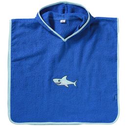 Playshoes Poncho 'Hai' Jungen Gr&ouml;&szlig;e 50/92 blau / hellgrau