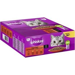 whiskas &reg; Multipack Portionsbeutel 1+ Klassische Auswahl 4 Variet&auml;ten Rind, Huhn, Lamm, Gefl&uuml;gel in Sauce 80 x 85g