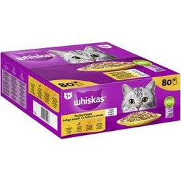 whiskas &reg; Multipack Portionsbeutel 1+ Gefl&uuml;gel Auswahl 4 Variet&auml;ten Huhn, Ente, Gefl&uuml;gel, Truthahn in Gelee 80 x 85g
