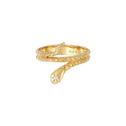 Elli Ring 'Schlange' Damen Gr&ouml;&szlig;e 58 gold / transparent