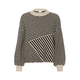 Kaffe Pullover 'Verana' Damen Gr&ouml;&szlig;e XL beige / schwarz
