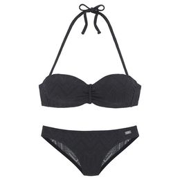 Buffalo Set: B&uuml;gel-Bandeau-Bikini 'Romance' schwarz Gr. 44 Cup E. Mit B&uuml;gel Und Mit Seitlichen St&auml;bchen