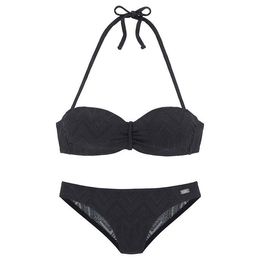 Buffalo Set: B&uuml;gel-Bandeau-Bikini 'Romance' schwarz Gr. 42 Cup D. Mit B&uuml;gel Und Mit Seitlichen St&auml;bchen