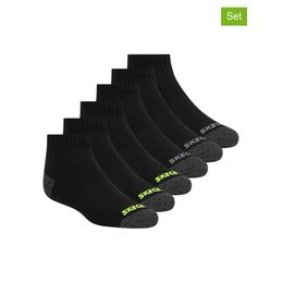 Skechers 6er-Set: Socken in Schwarz/ Anthrazit/ Gelb - 59% | Gr&ouml;&szlig;e 36-38 | Kinder-socken-strumpfhosen