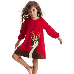 Denokids Kleid "Little Deer Christmas" in Rot - 65% | Gr&ouml;&szlig;e 122 | Kinderkleider