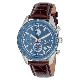 U.S. Polo Assn. Chronograph in Braun/ Silber/ Blau - 68% | Herrenuhren