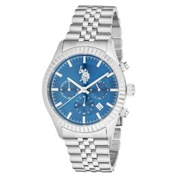 U.S. Polo Assn. Chronograph in Silber/ Blau - 71% | Herrenuhren