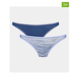 Sloggi 2er-Set: Slips in Hellblau/ Blau - 60% | Gr&ouml;&szlig;e L | Damen-unterteile