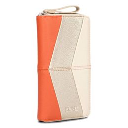 Zwei Geldb&ouml;rse in Beige/ Orange - (B)11 x (H)20 x (T)3 cm - 49% | Portemonnaies-etuis