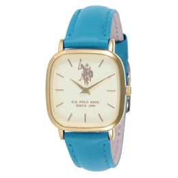 U.S. Polo Assn. Quarzuhr in Hellblau/ Gold/ Creme - 69% | Damen-uhren