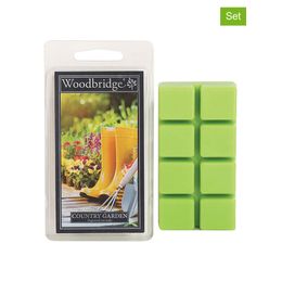 Woodbridge 2er-Set: Duftwachs "English Pear & Freesia" in Gr&uuml;n - 2x 68 g - 53% | Kerzen-vasen