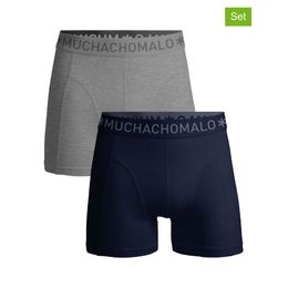 MUCHACHOMALO 2er-Set: Boxershorts in Grau/ Dunkelblau - 49% | Gr&ouml;&szlig;e 134/140 | Kinder-waesche