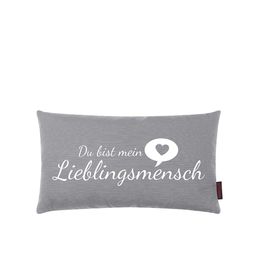 MAGMA Heimtex Kissen "Lieblingsmensch" in Grau - (B)30 x (H)50 cm - 10% | Dekokissen