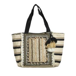 BLE Shopper in Natur/ Schwarz - (B)45 x (H)25 x (T)15 cm - 56% | Damen-taschen