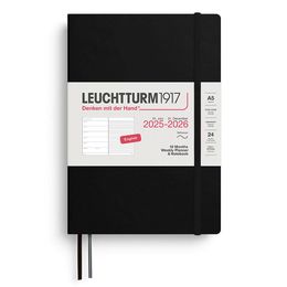 LEUCHTTURM1917 Wochenkalender & Notizbuch in Schwarz - A5, ENG - 44% | Buero-schulbedarf