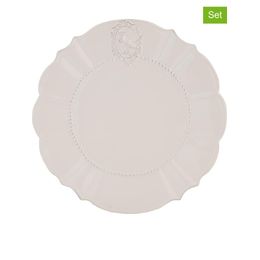 Clayre & Eef Clayre & Eef 6er-Set: Speiseteller in Wei&szlig; - &Oslash; 27 cm - 54% | Gedeckter-tisch