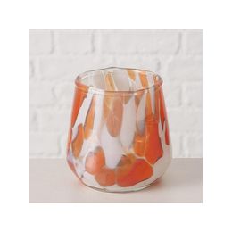 Boltze Windlicht "Layla" in Transparent/ Orange - (H)11 x &Oslash; 11,5 cm - 42% | Kerzen-vasen