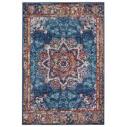 Hanse Home Kurzflor-Teppich "Maderno Luxor" in Blau/ Orange - 49% | Gr&ouml;&szlig;e 57x90 cm |