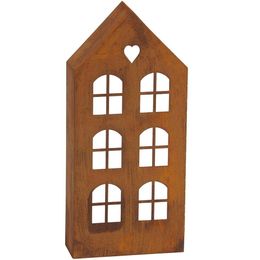 POSIWIO Windlicht "Haus" in Rost - (B)15,5 x (H)34 x (T)6 cm - 10% | Kerzen-vasen