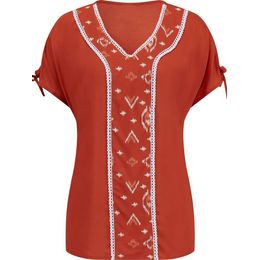 WITT WEIDEN Bluse in Orange/ Wei&szlig; - 50% | Gr&ouml;&szlig;e 38 | Damen-blusen