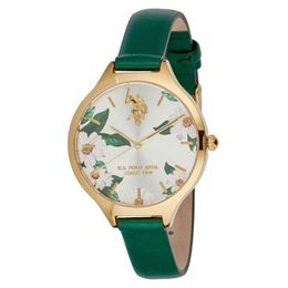 U.S. Polo Assn. Quarzuhr in Dunkelgr&uuml;n/ Gold/ Wei&szlig; - 69% | Damen-uhren