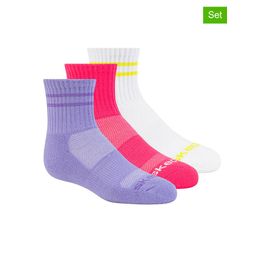 Skechers 3er-Set: Socken in Lila/ Pink/ Wei&szlig; - 53% | Gr&ouml;&szlig;e 21-26 | Kinder-socken-strumpfhosen