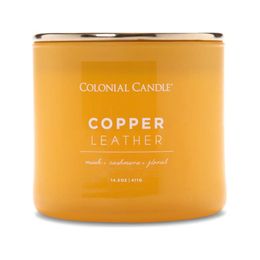 Colonial Candle Duftkerze "Copper Leather" in Orange - 411 g - 51% | Kerzen-vasen
