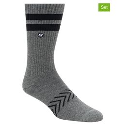 Skechers 6er-Set: Socken in Grau/ Schwarz - 64% | Gr&ouml;&szlig;e 40,5-46 | Herrensocken