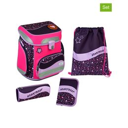 Scooli 5tlg. Schulranzen-Set "EasyFit Glow Edition" in Pink/ Dunkelblau - 33% | Buero-schulbedarf