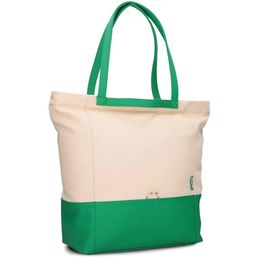 Zwei Shopper "Fiorella FI200" in Creme/ Gr&uuml;n - (B)44 x (H)38 x (T)19 cm - 55% | Damen-taschen