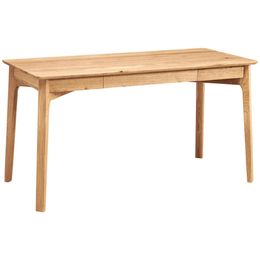 Linea Natura Schreibtisch, Eiche, Holz, Eiche, massiv, 1 Schublade(n) Schubladen, rechteckig, konisch, 65x75x140 cm, Fsc, Arbeitszimmer, Schreibtische, B&uuml;rotische