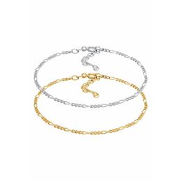Elli Armband 'Figaro' Damen Gr&ouml;&szlig;e 16 gold / silber