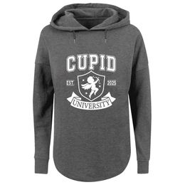 F4NT4STIC Sweatshirt 'Cupid University Valentinstag' Damen Gr&ouml;&szlig;e L chamois / dunkelgrau / wollwei&szlig;