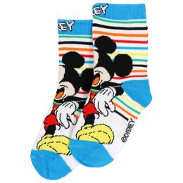 Disney Socken 'Mickey Mouse Pluto' M&auml;dchen Gr&ouml;&szlig;e 31/34 blau / rot / schwarz / wei&szlig;