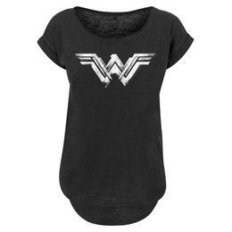 F4NT4STIC T-Shirt 'DC Comics Wonder Woman Distressed Logo' Damen Gr&ouml;&szlig;e M graumeliert / schwarz / wei&szlig;