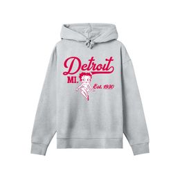F4NT4STIC Sweatshirt 'Betty Boop Detroit MI. Est 1930' Damen Gr&ouml;&szlig;e L graumeliert / pink