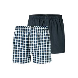 Schiesser Boxershorts Herren Gr&ouml;&szlig;e M marine / wei&szlig;
