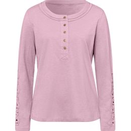 Heine Damen Langarmshirt mit Spitze ros&eacute; Gr&ouml;&szlig;e 44