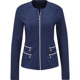 CREATION L PREMIUM Damen Shirtjacke in French-Terry-Qualit&auml;t marine Gr&ouml;&szlig;e 38