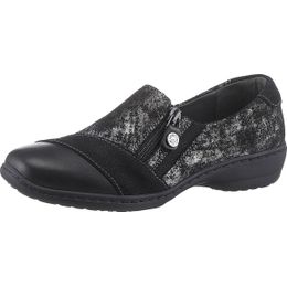 Damen Slipper schwarz-gemustert Gr&ouml;&szlig;e 39