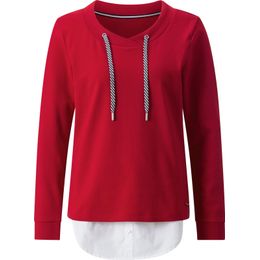 CR&Eacute;ATION L Damen 2-in-1-Shirt mit Blusensaum rot Gr&ouml;&szlig;e 36