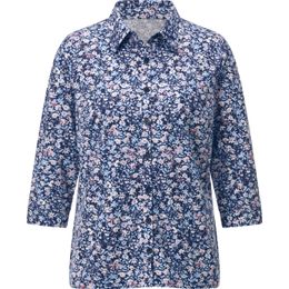 CR&Eacute;ATION L Damen Jersey-Bluse in formstabiler Qualit&auml;t marine-ros&eacute;-bedruckt Gr&ouml;&szlig;e 38