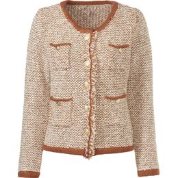 Heine Damen Strickjacke mit Effektgarn camel-champagner-meliert Gr&ouml;&szlig;e 36